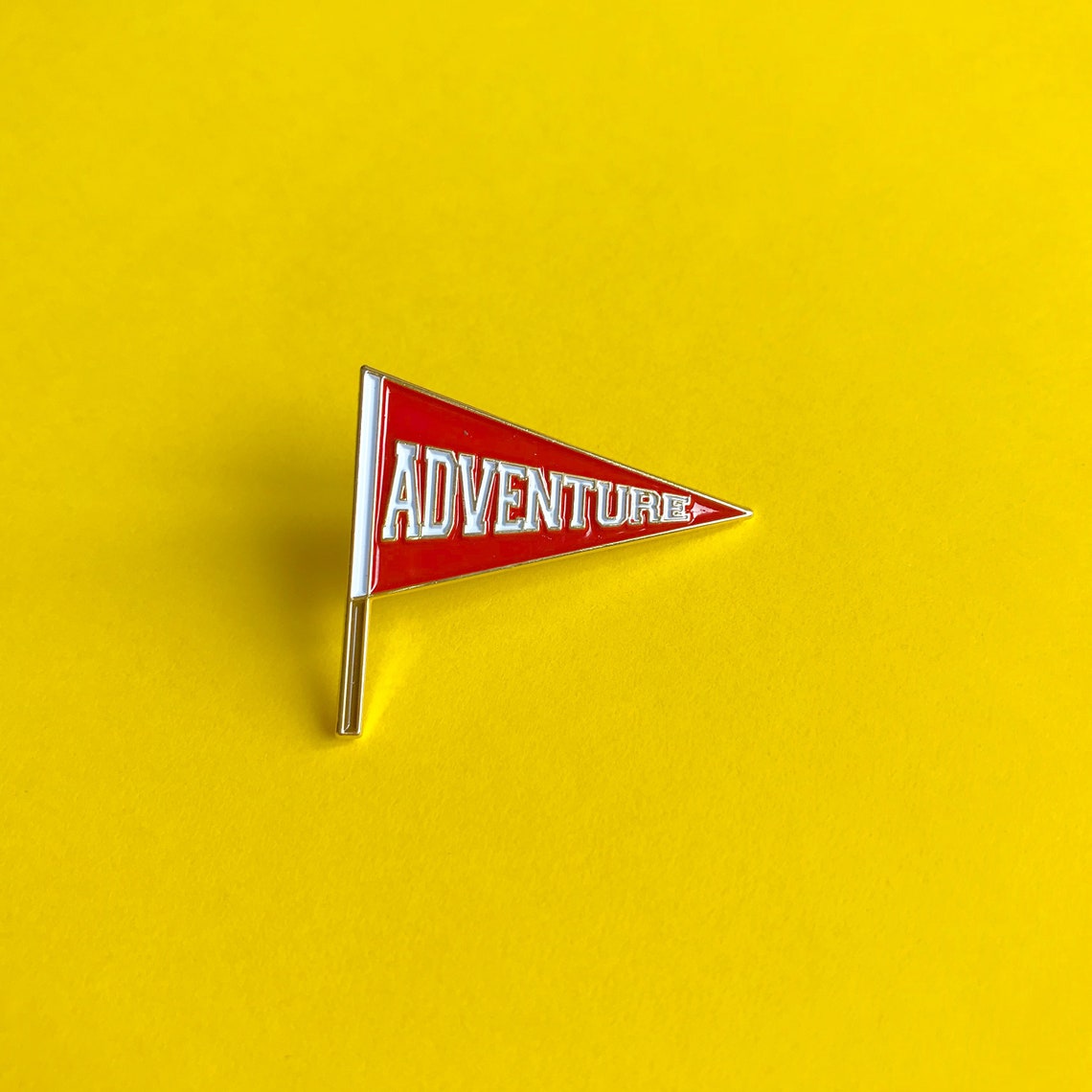ADVENTURE Enamel Pin Lapel pin Pennant pin Gold enamel | Etsy
