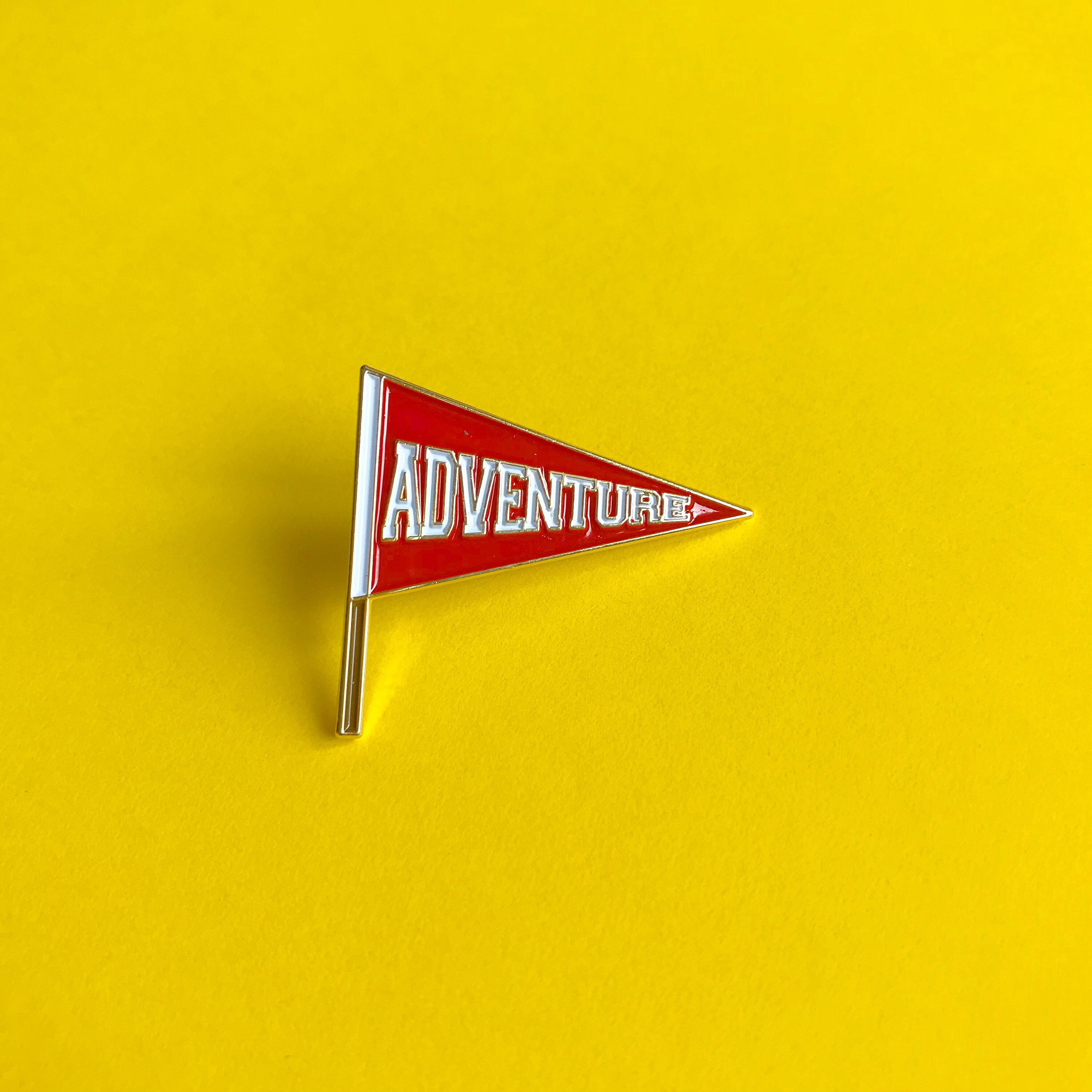 ADVENTURE Enamel Pin Lapel Pin Pennant Pin Gold Enamel - Etsy UK