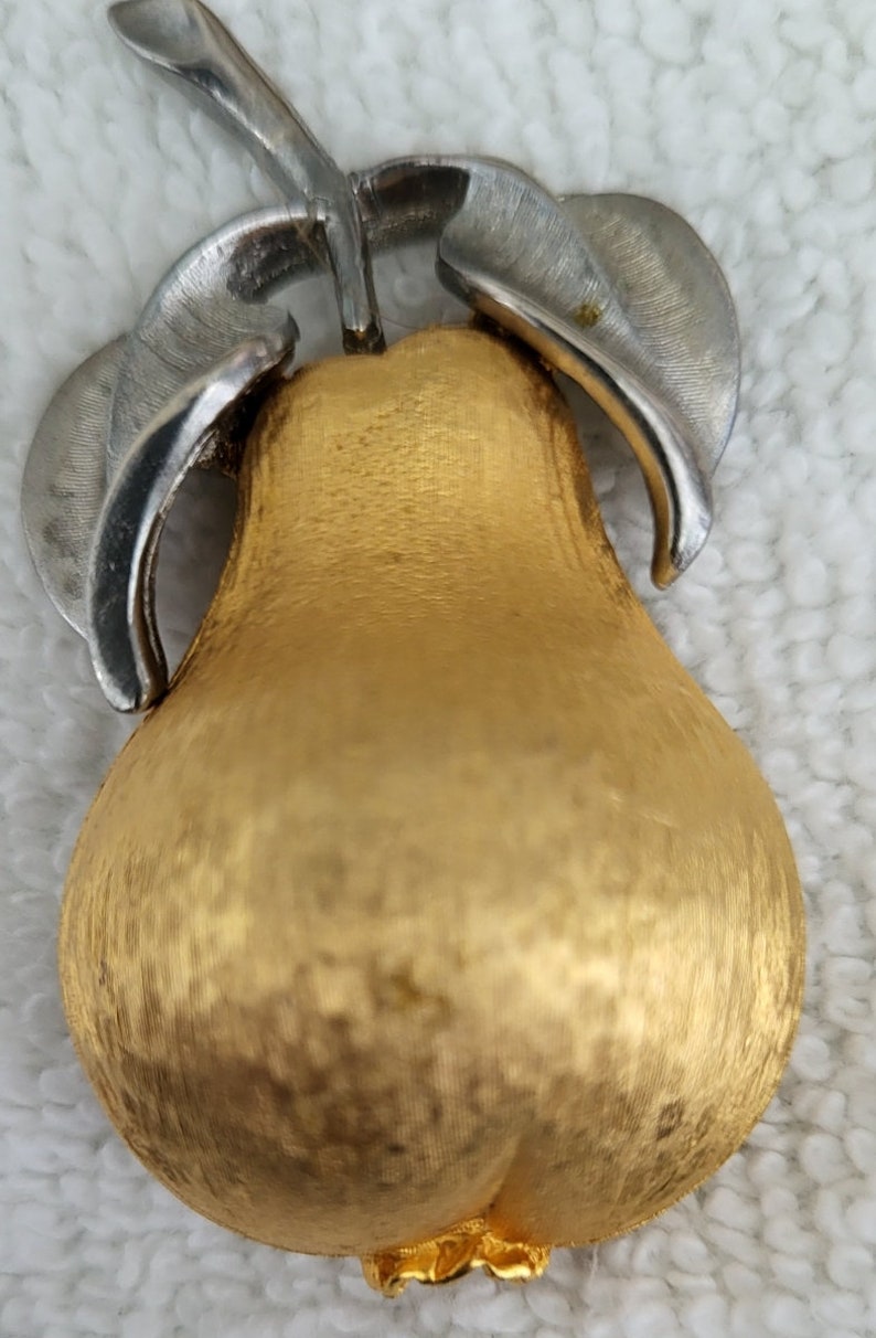 Vintage Pear Gold Color Brooch - Free Shipping - Etsy