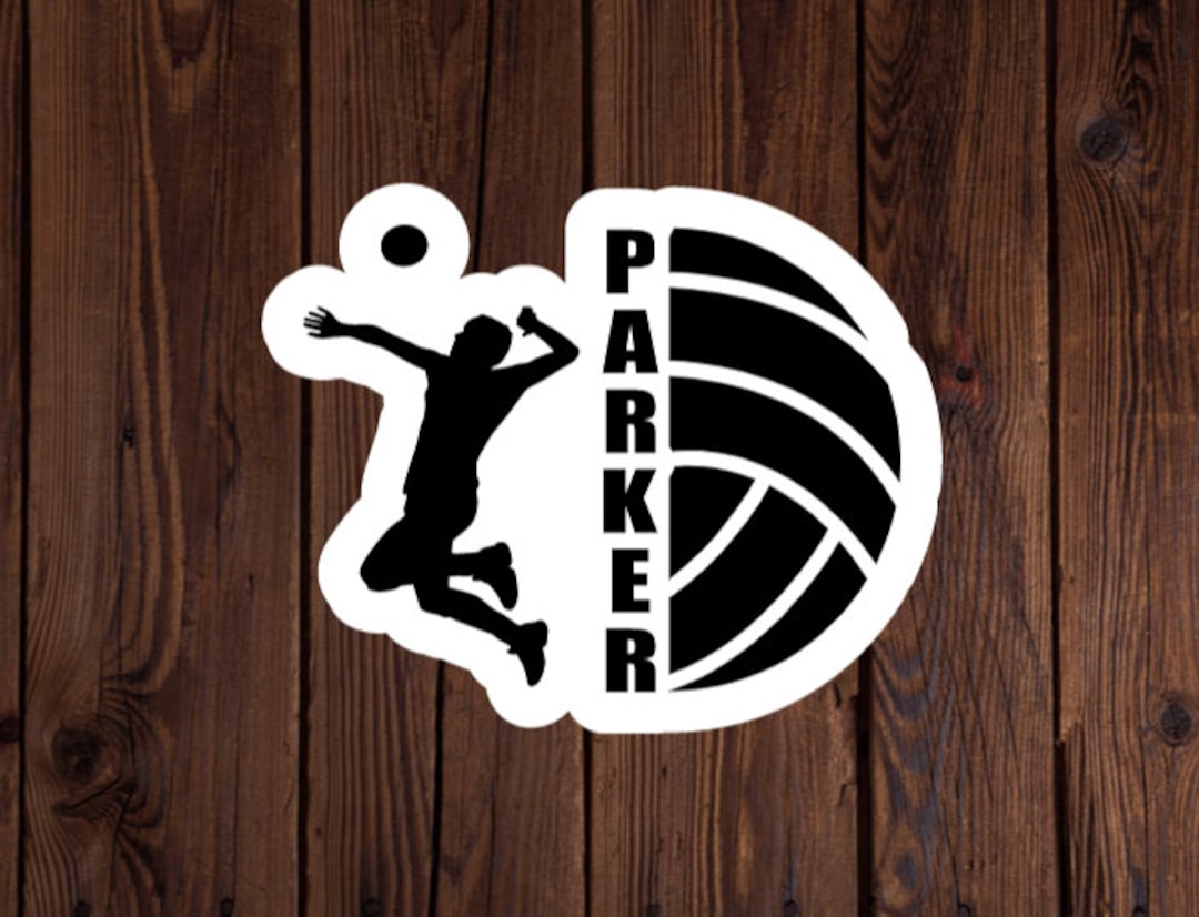 Personalized Volleyball Name Sticker, Custom Name Sticker, Volleyball ...