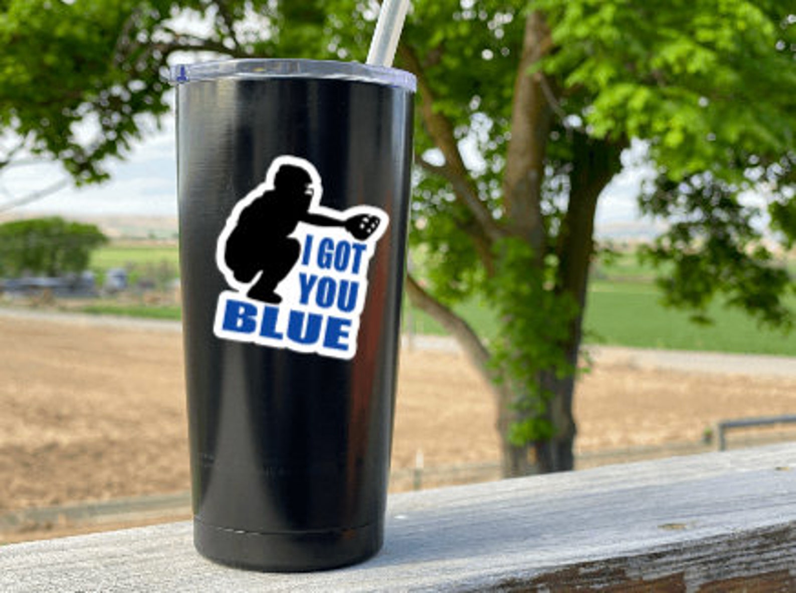 I Got You Blue Sticker Catcher's Mask Helmet Sticker - Etsy