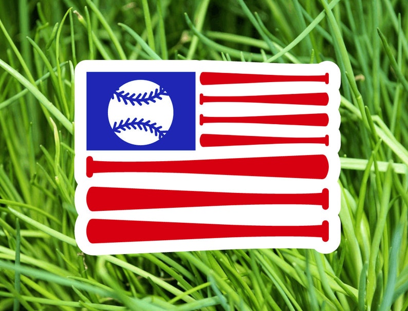 Baseball Softball Decal, Softball Dad Coach Gift, American Flag Decal ...