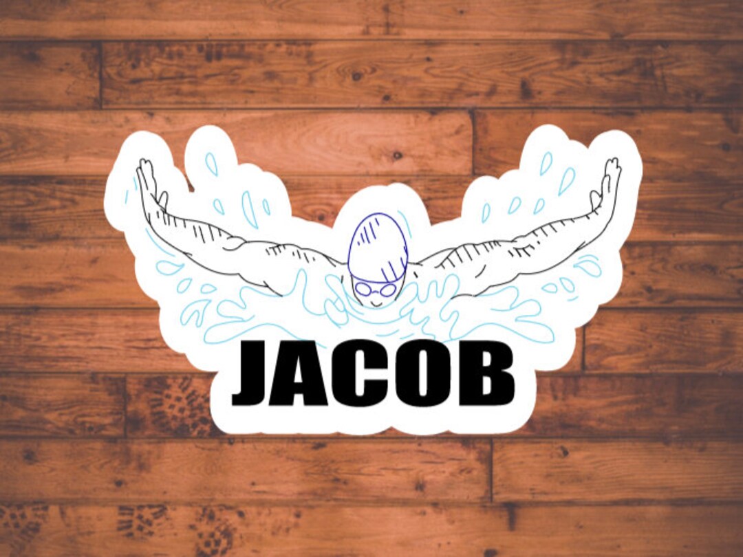Swim Team Personalized Name Sticker, Custom Swimming, Personalized Swim ...