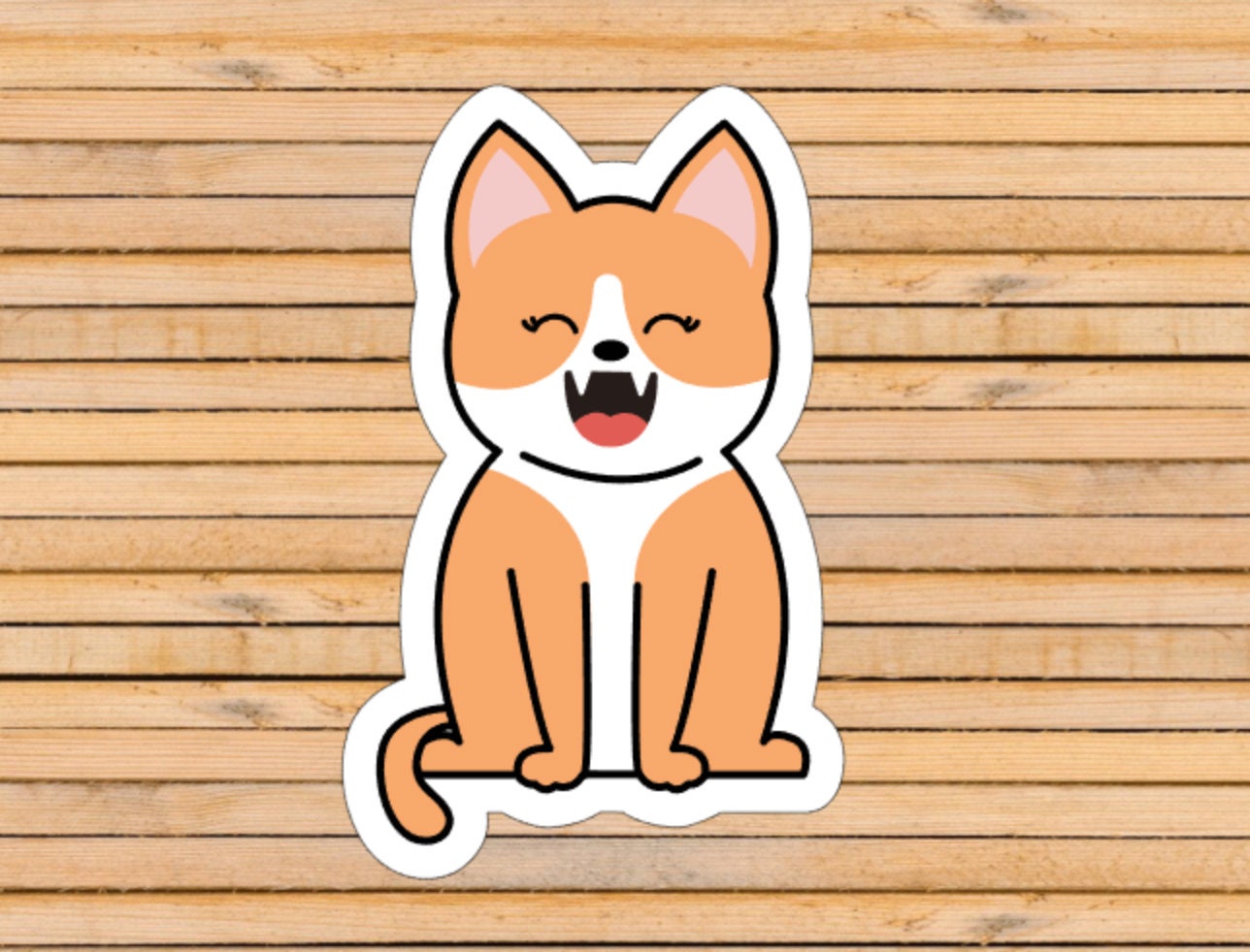 Tabby Cat Stickers Orange Cat Stickers Cute Cat Stickers | Etsy