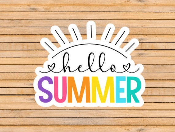 Hello Summer Stickers Rainbow Stickers Sunshine Stickers | Etsy