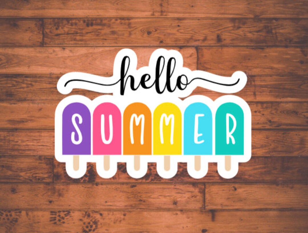 Hello Summer Sticker, Popsicle Sticker, Waterproof Vinyl Stickers ...
