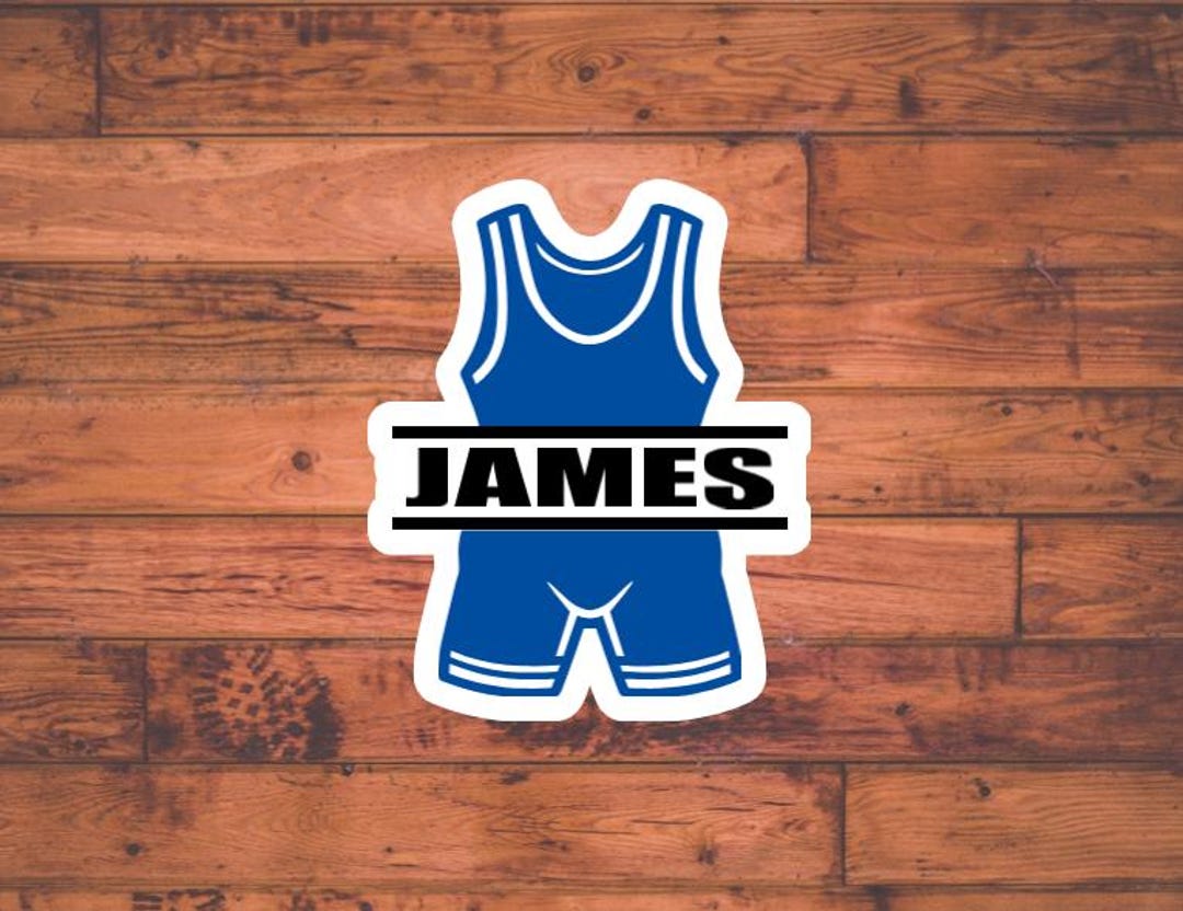 Wrestling Singlet Name Personalized Sticker, Custom Wrestling Name Gift ...
