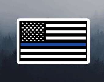 Blue Line Flag Sticker | Etsy