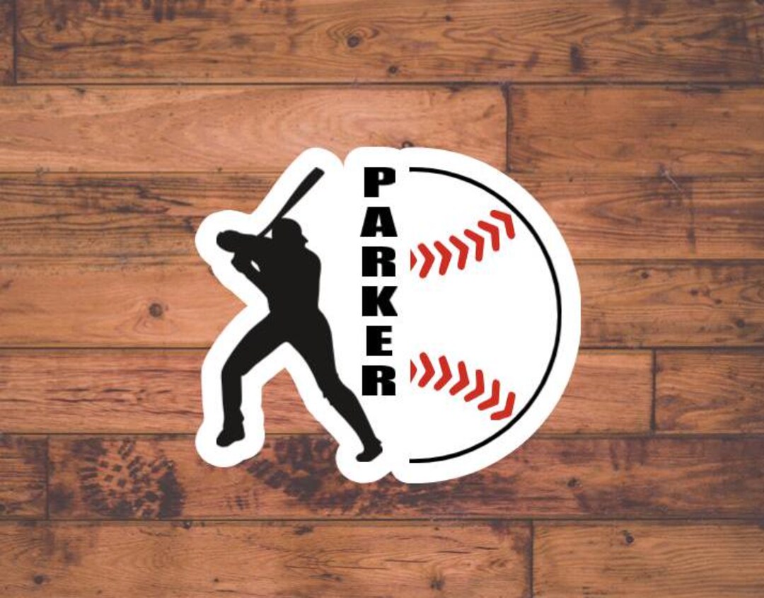 Baseball Player Name Personalized Sticker, Custom Baseball Gift ...