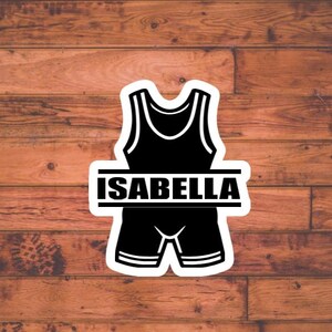 Wrestling Singlet Name Personalized Sticker, Custom Wrestling Name Gift ...