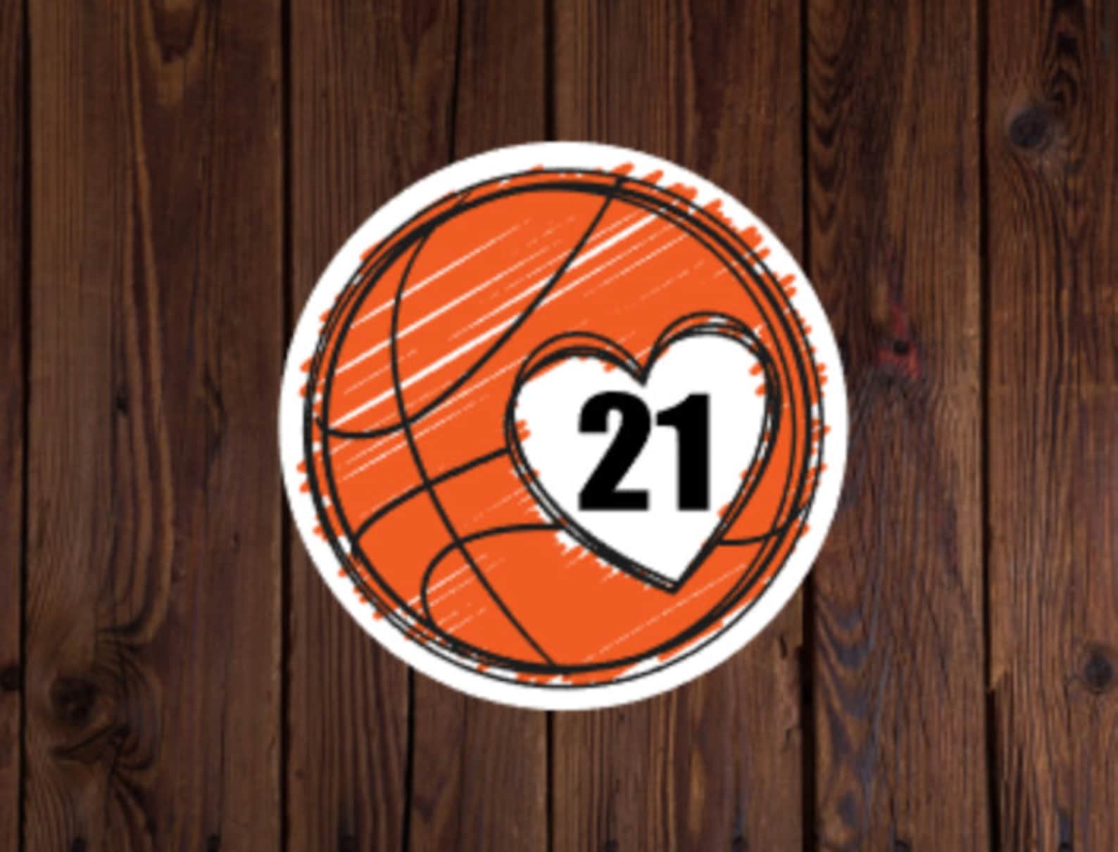 Basketball Personalized Number Sticker, Custom Basketball, Personalized ...