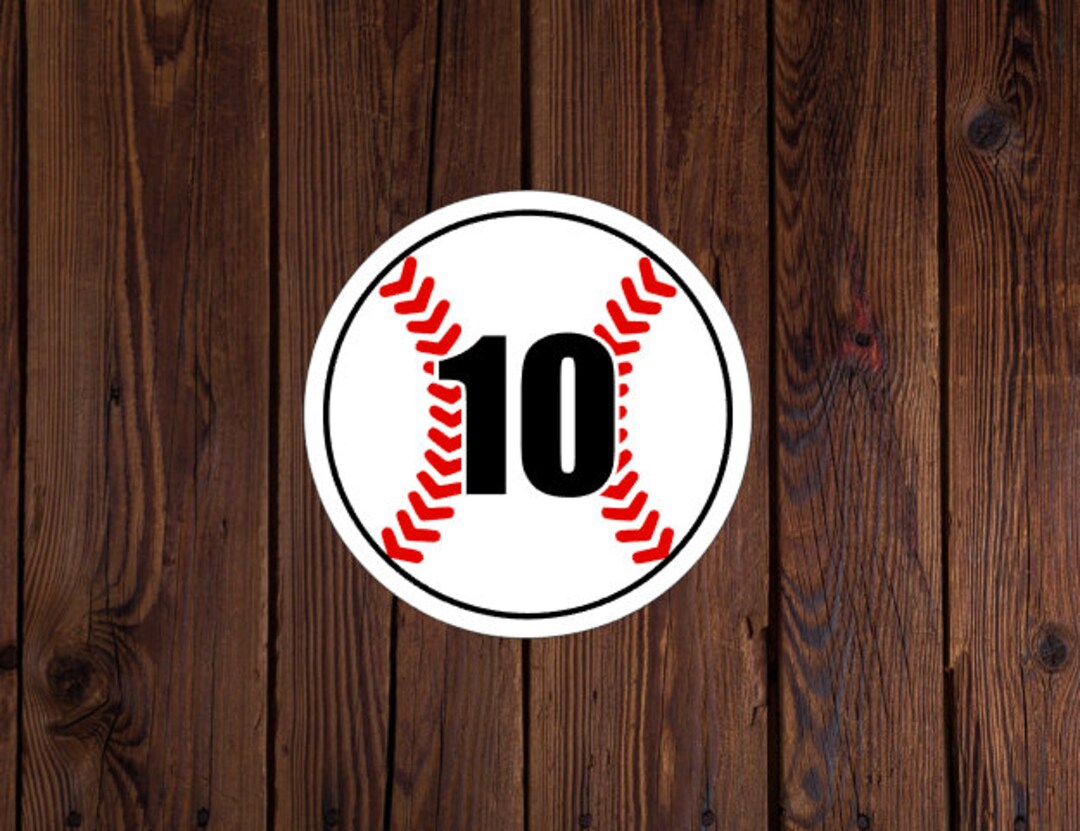 Baseball Player Number Personalized Sticker, Custom Baseball Gift ...