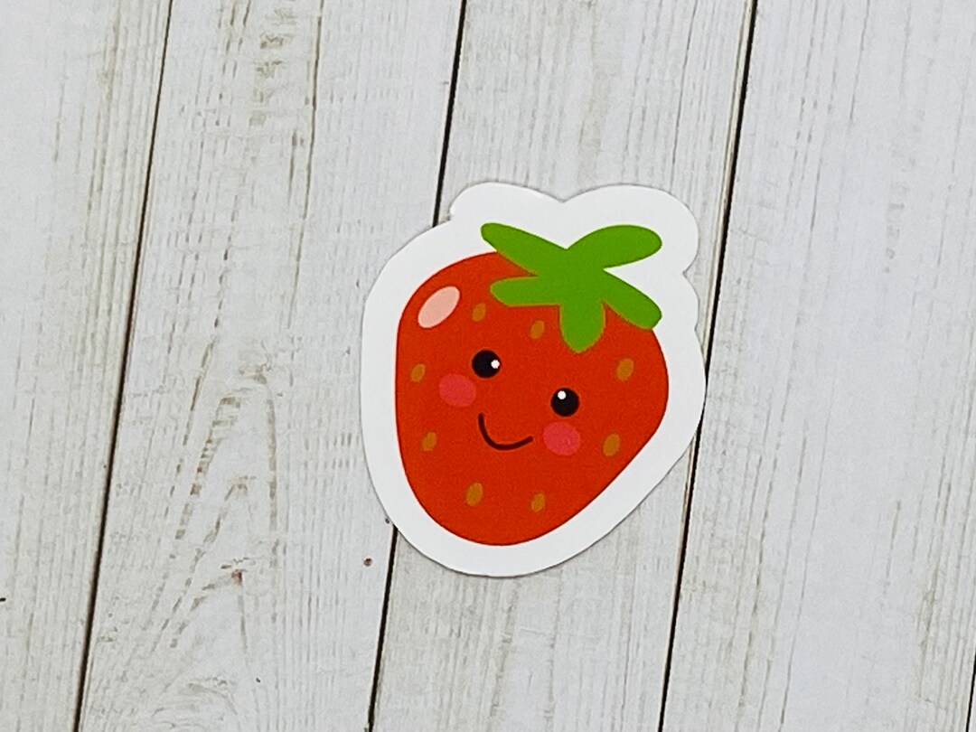 Strawberry Stickers Waterproof Vinyl Sticker Trendy - Etsy UK