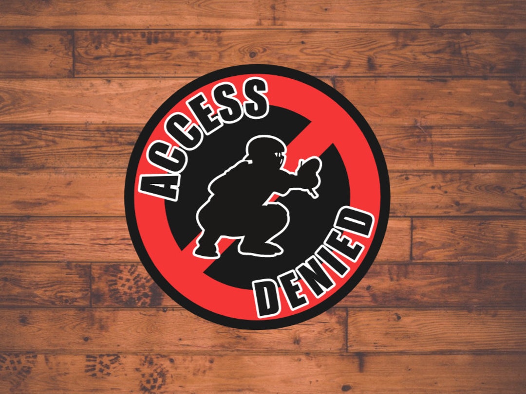 Access Denied Catcher's Sticker, Catcher's Mask Sticker, Helmet Sticker ...