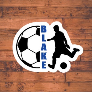 Personalized Soccer Player Sticker, Custom Name Sticker, Soccer Team ...