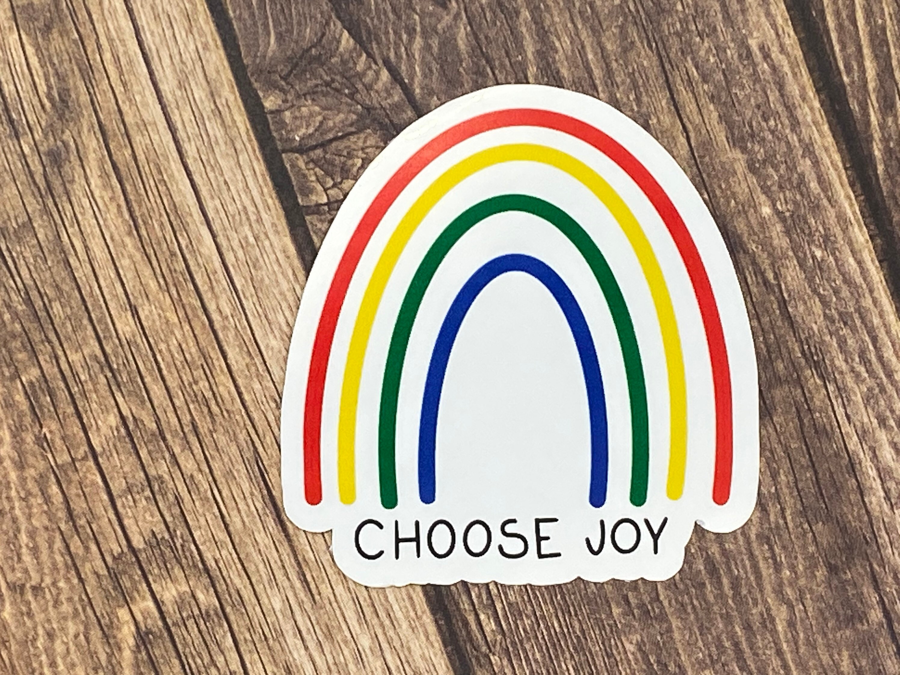 Rainbow Stickers Choose Joy Rainbow Glossy Waterproof Vinyl - Etsy