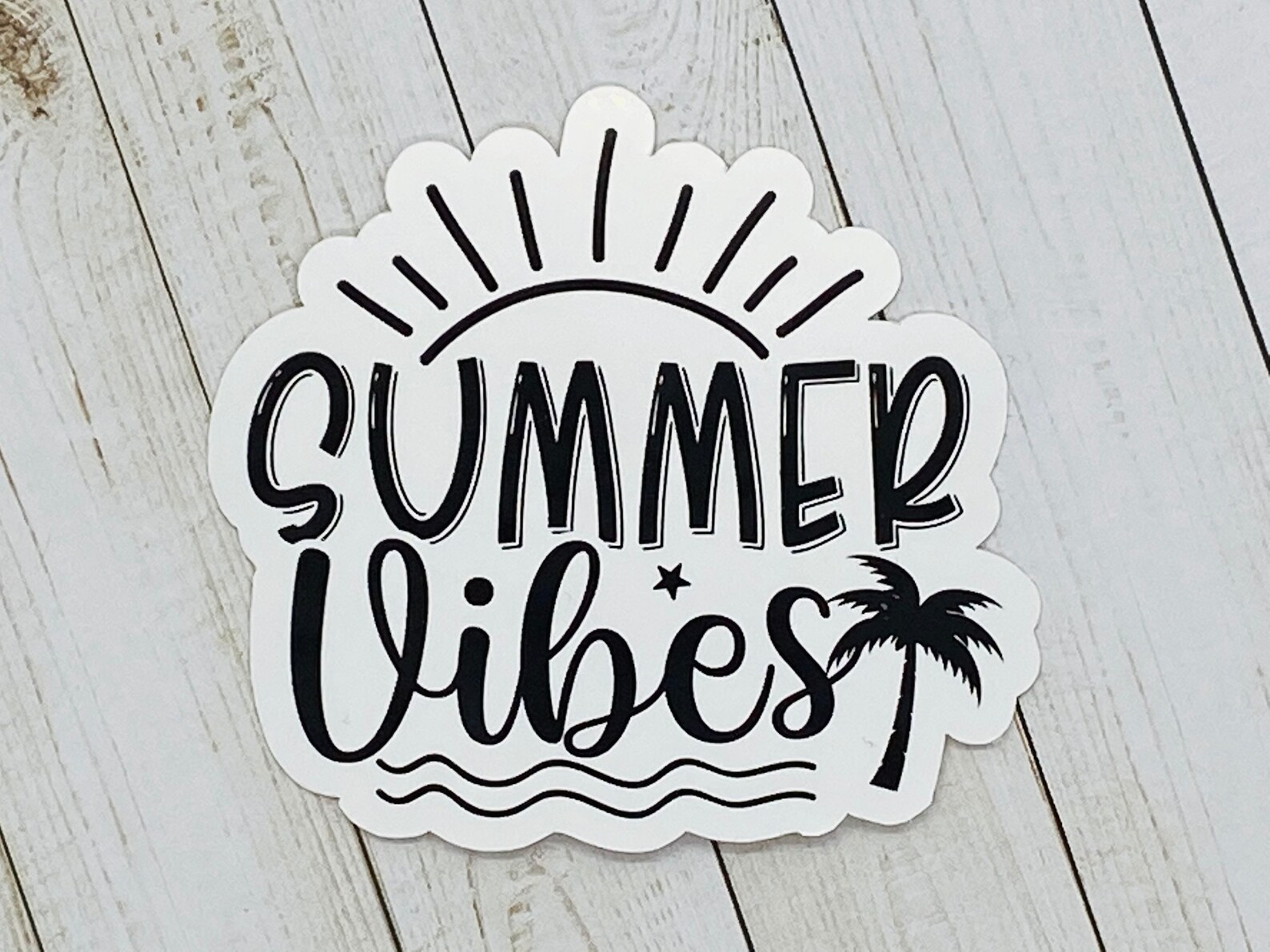 Summer Vibes Sticker Waterproof Vinyl Beach Sticker Trendy Etsy