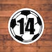 Personalized Soccer Number Sticker, Custom Number Sticker, Soccer Team ...