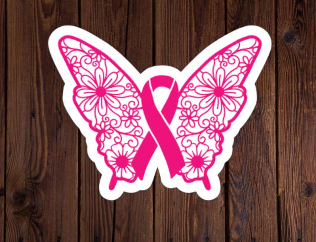Breast Cancer Awareness Ribbon Sticker, Pink Ribbon Sticker, Cancer ...