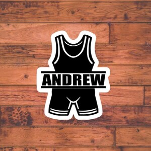 Wrestling Singlet Name Personalized Sticker, Custom Wrestling Name Gift ...