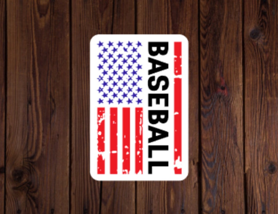 Baseball Flag Decal, Baseball Dad Coach Gift, American Flag Decal ...