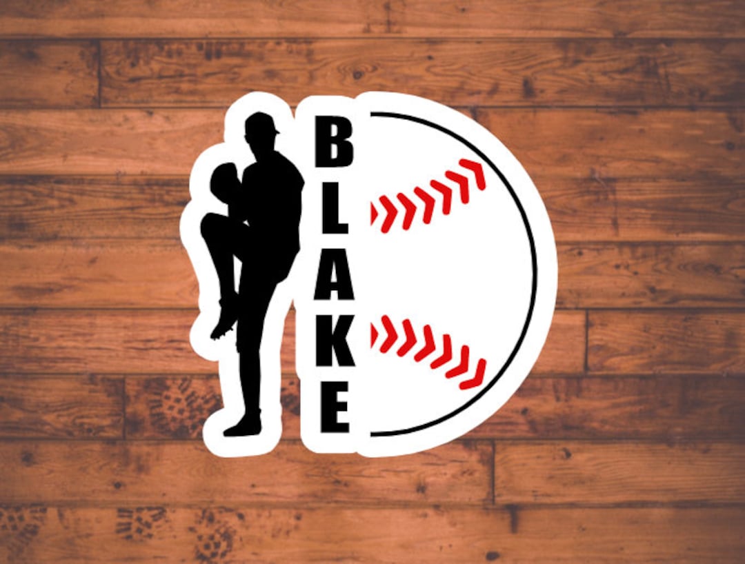 Baseball Pitcher Name Personalized Sticker, Custom Baseball Gift ...