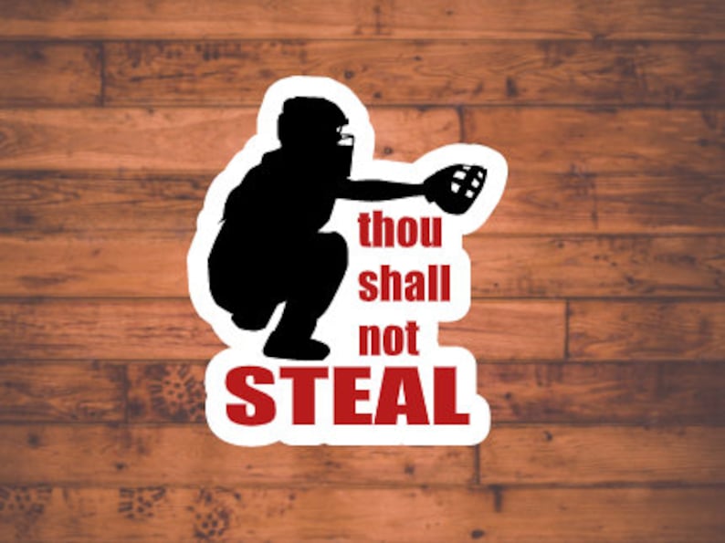 Thou Shall Not Steal Sticker Catcher's Mask Helmet - Etsy