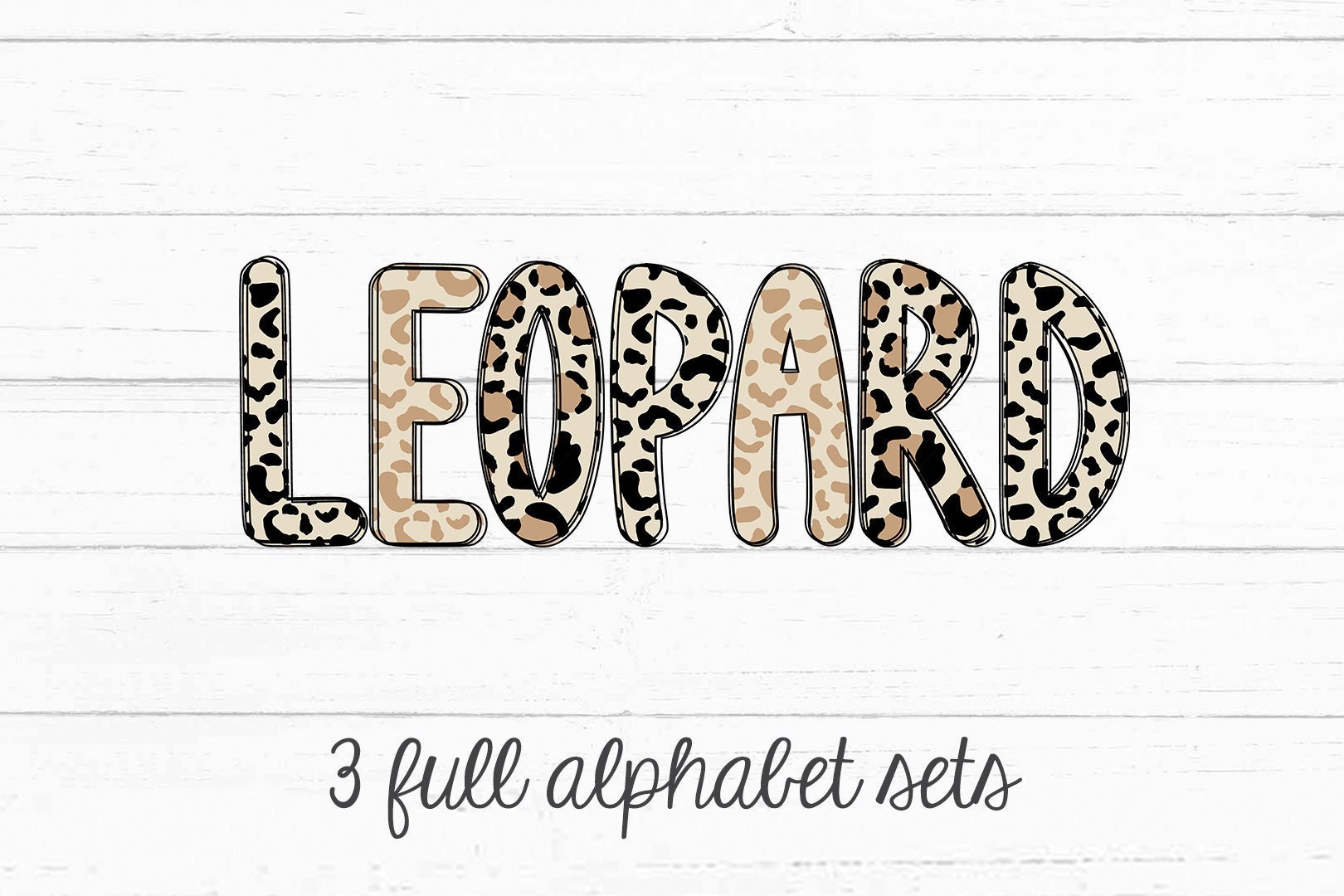 Leopard Print Alphabet PNG - 3 Sets - Doodle Alphabet Letters ...