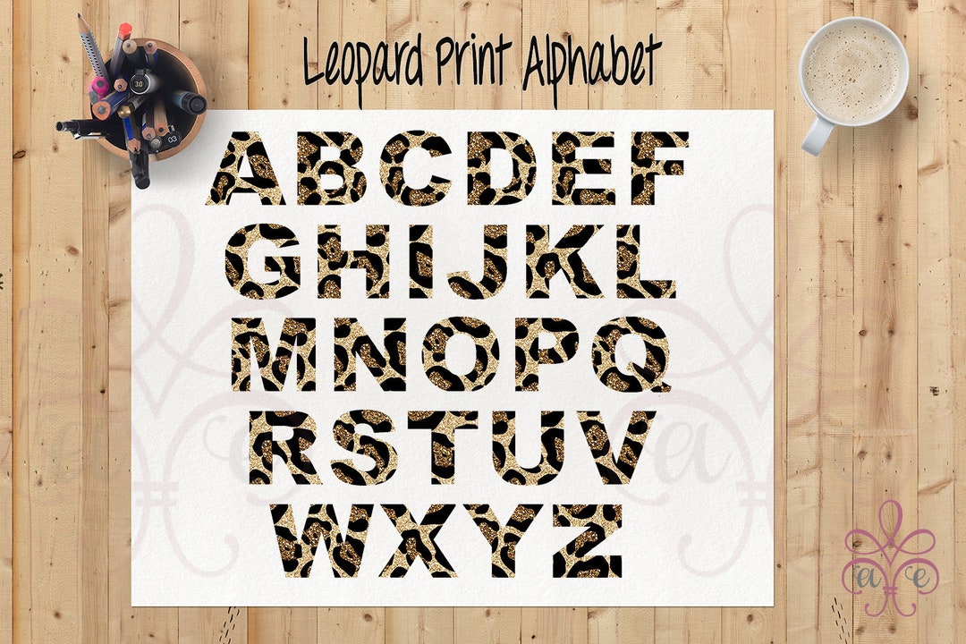 Leopard Print Alphabet Clipart - High Resolution PNG - Animal Print ...
