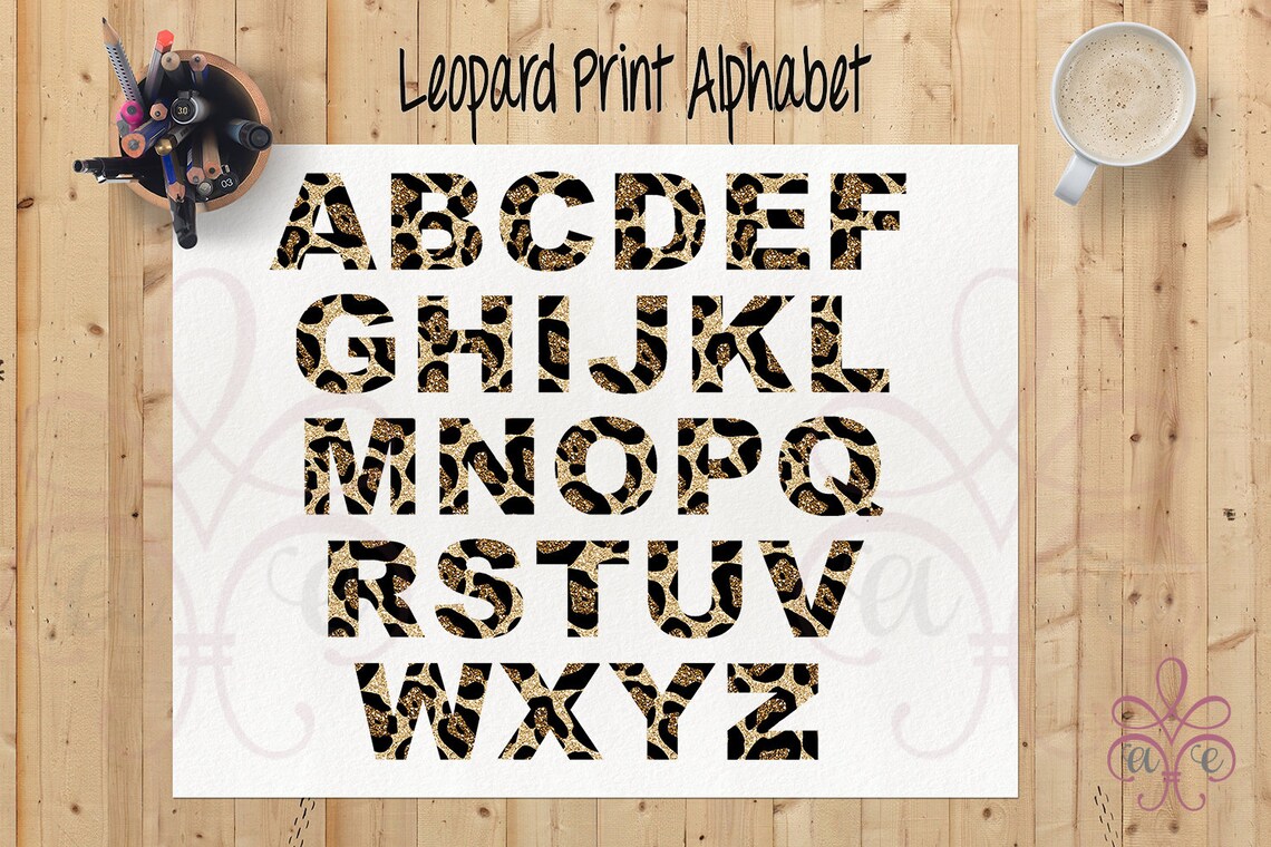Leopard Print Alphabet Clipart - High Resolution PNG - Animal Print ...