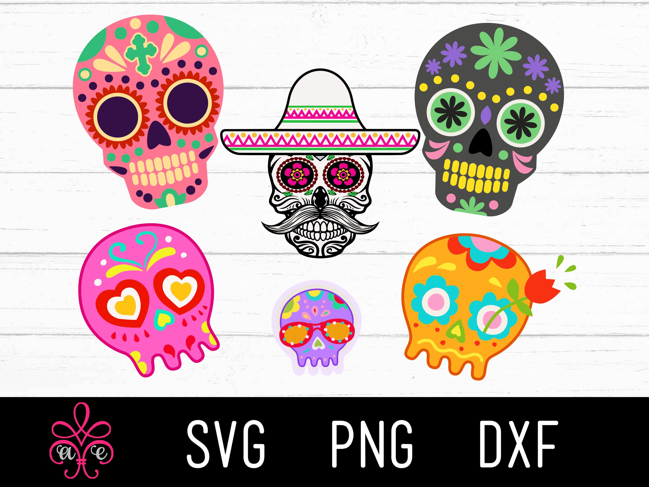 Sugar Skull SVG Files / Sugar Skull Clipart / Sugar Skull Clip Art ...