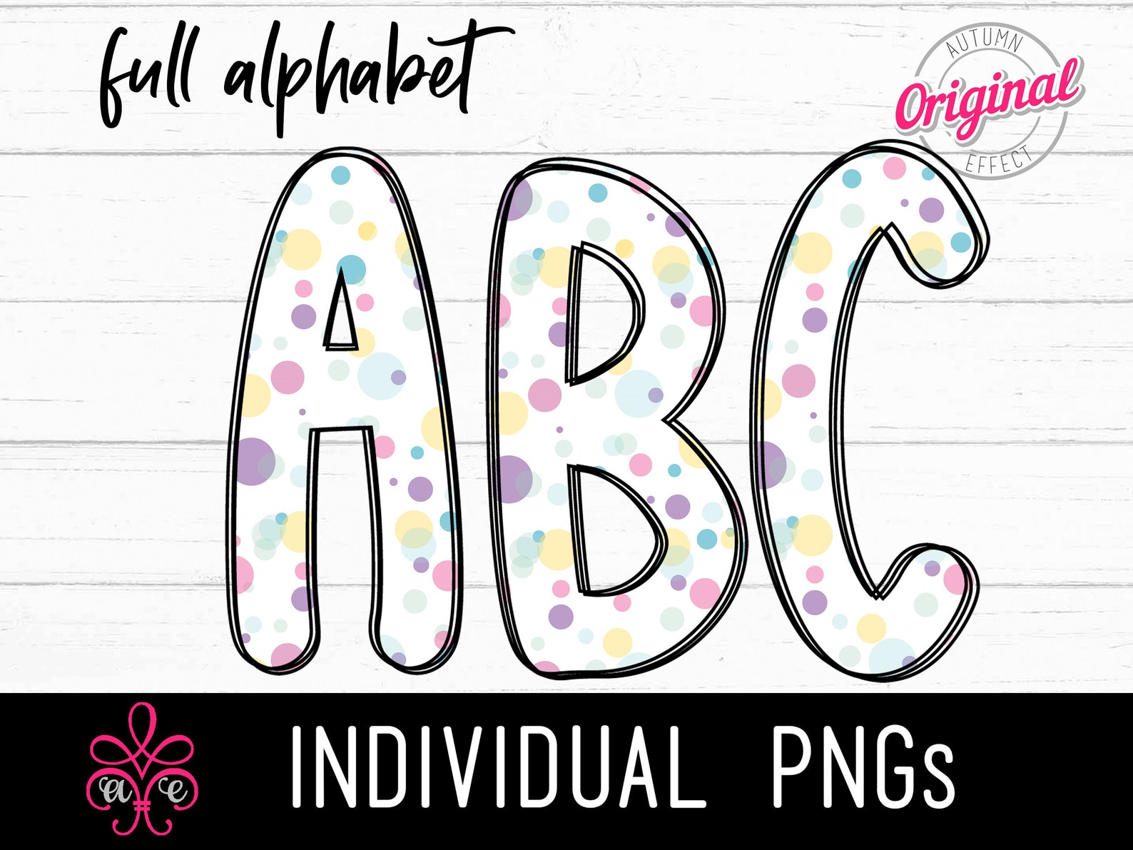 Pastel Dot Themed Alphabet PNG Dot Print Alphabet Letters - Etsy