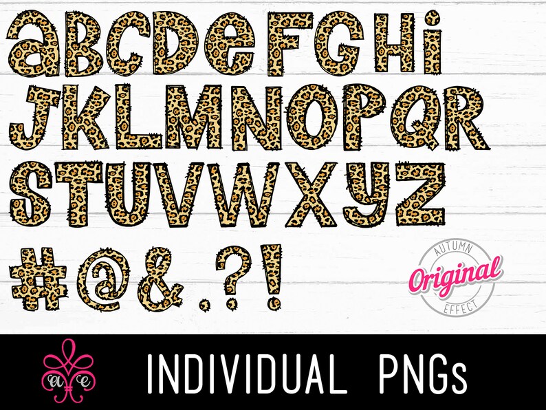 Leopard Alphabet PNG Leopard Print Alphabet Letters - Etsy