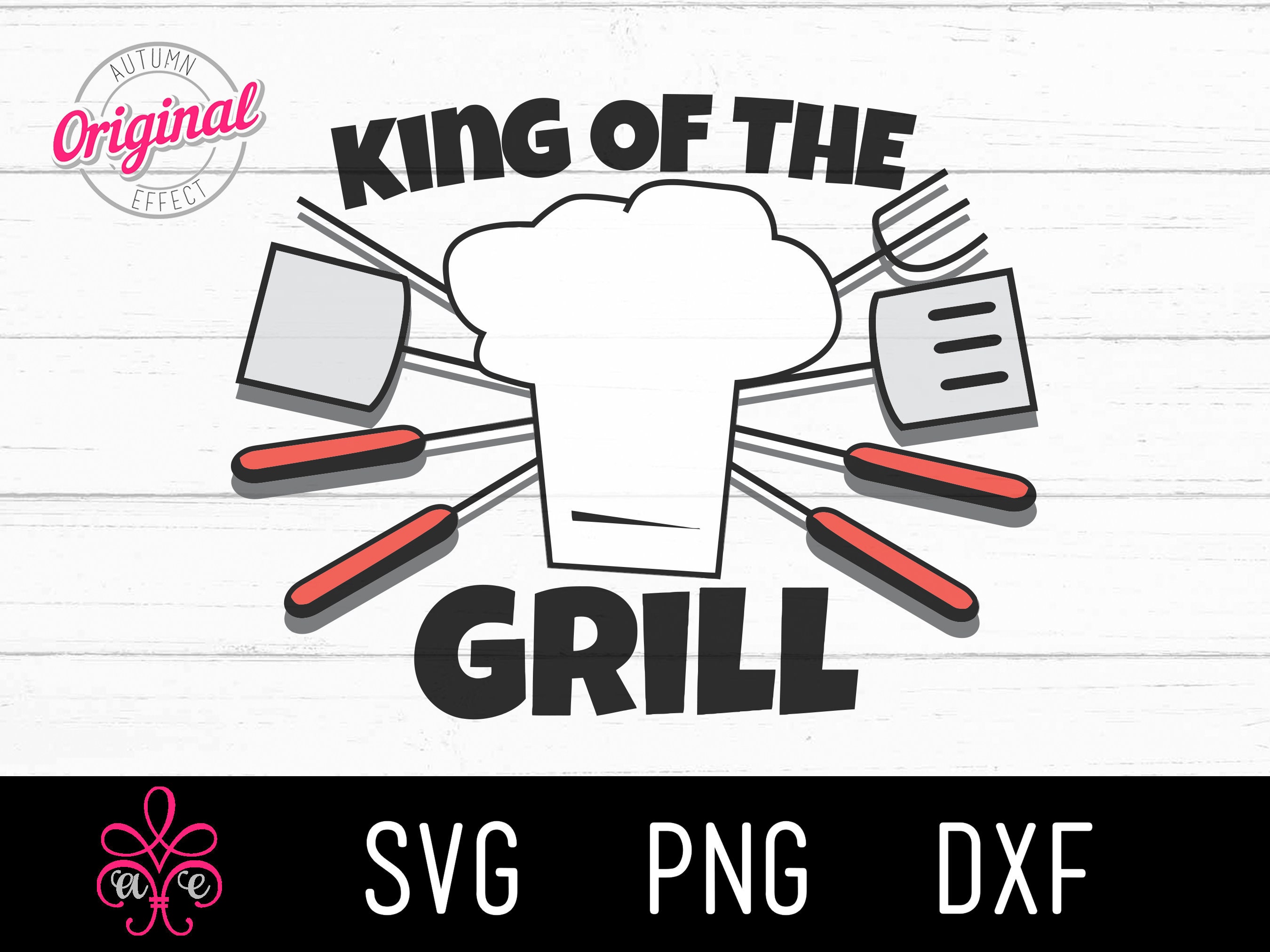King of the Grill SVG Happy Fathers Day Clipart BBQ Dad | Etsy