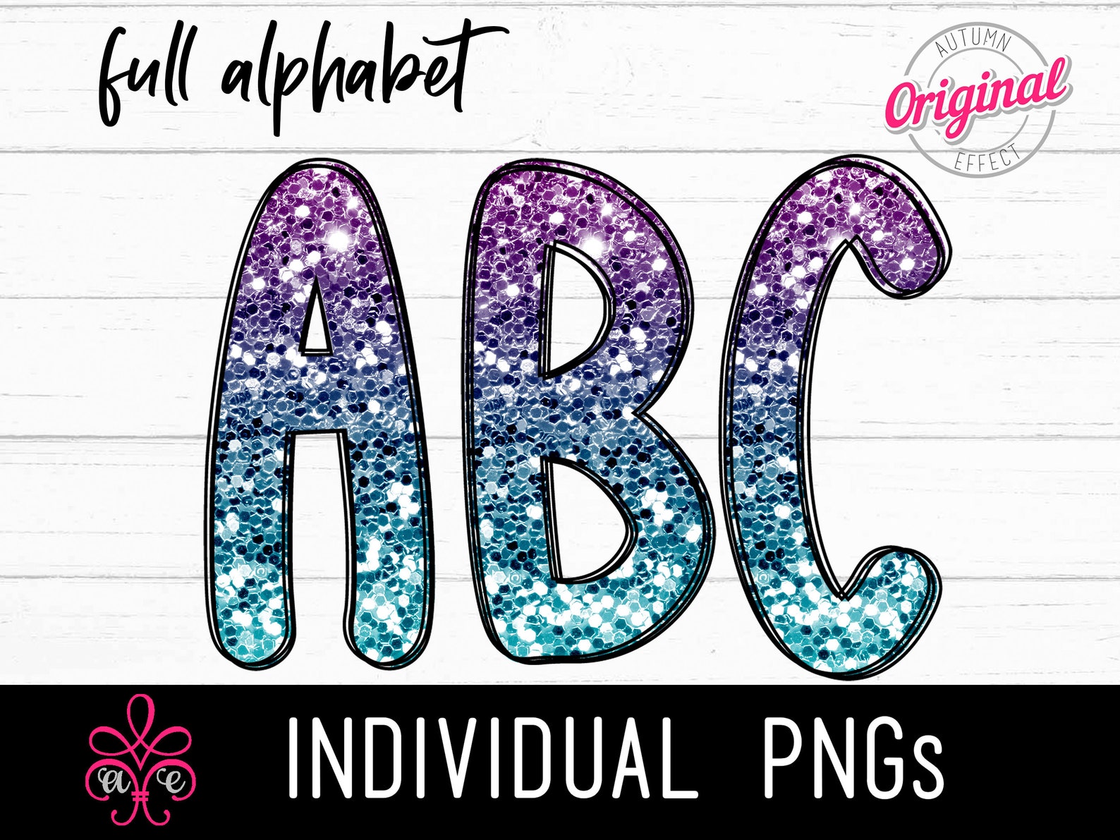 Glitter Mermaid Ombre Alphabet Mermaid Themed Alphabet PNG - Etsy