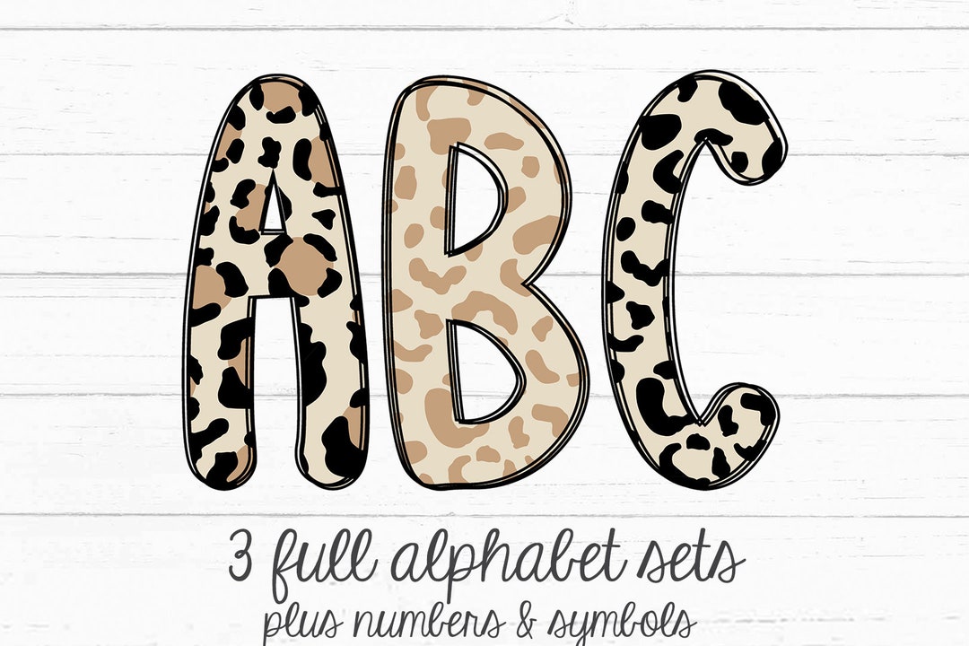 Leopard Print Alphabet PNG - 3 Sets - Doodle Alphabet Letters ...