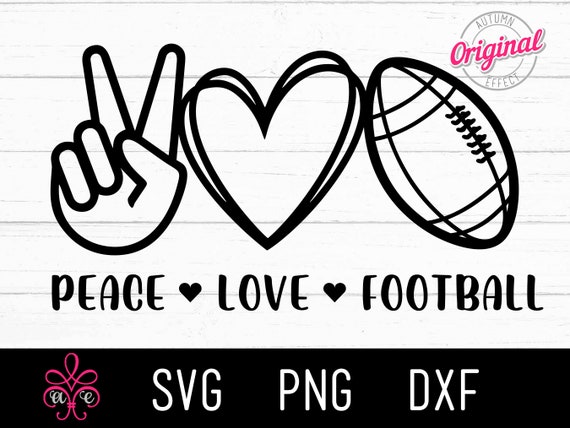 Peace Love and Football SVG PNG Football Mom Peace Sign and - Etsy