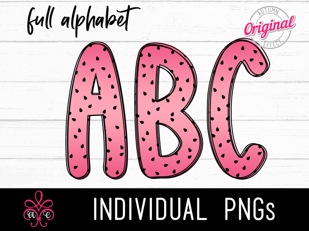 Watermelon Alphabet - Summer Themed Alphabet PNG - Fruit Alphabet ...