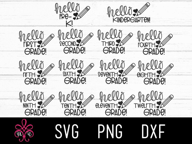 Hello 1st Grade SVG Back to School Bundle With All Grades - Etsy