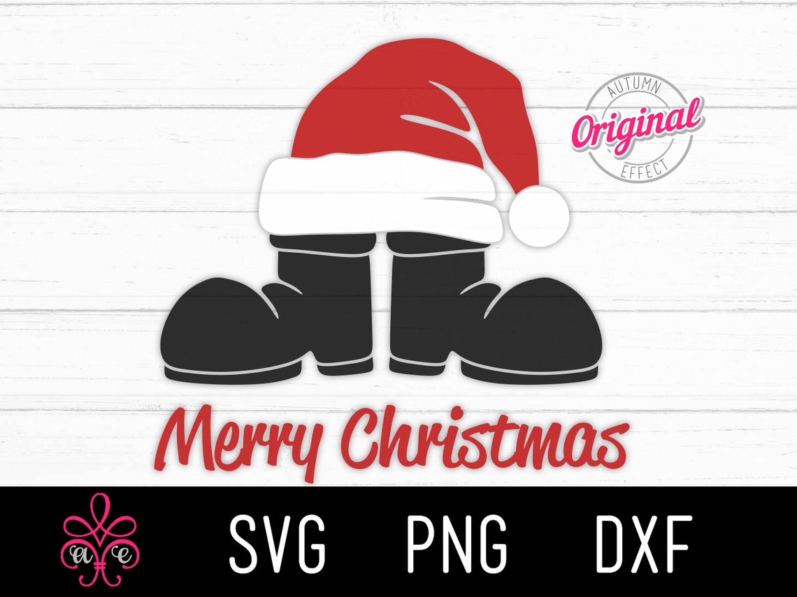 Merry Christmas Santa Hat SVG Santa Boots Christmas Png - Etsy