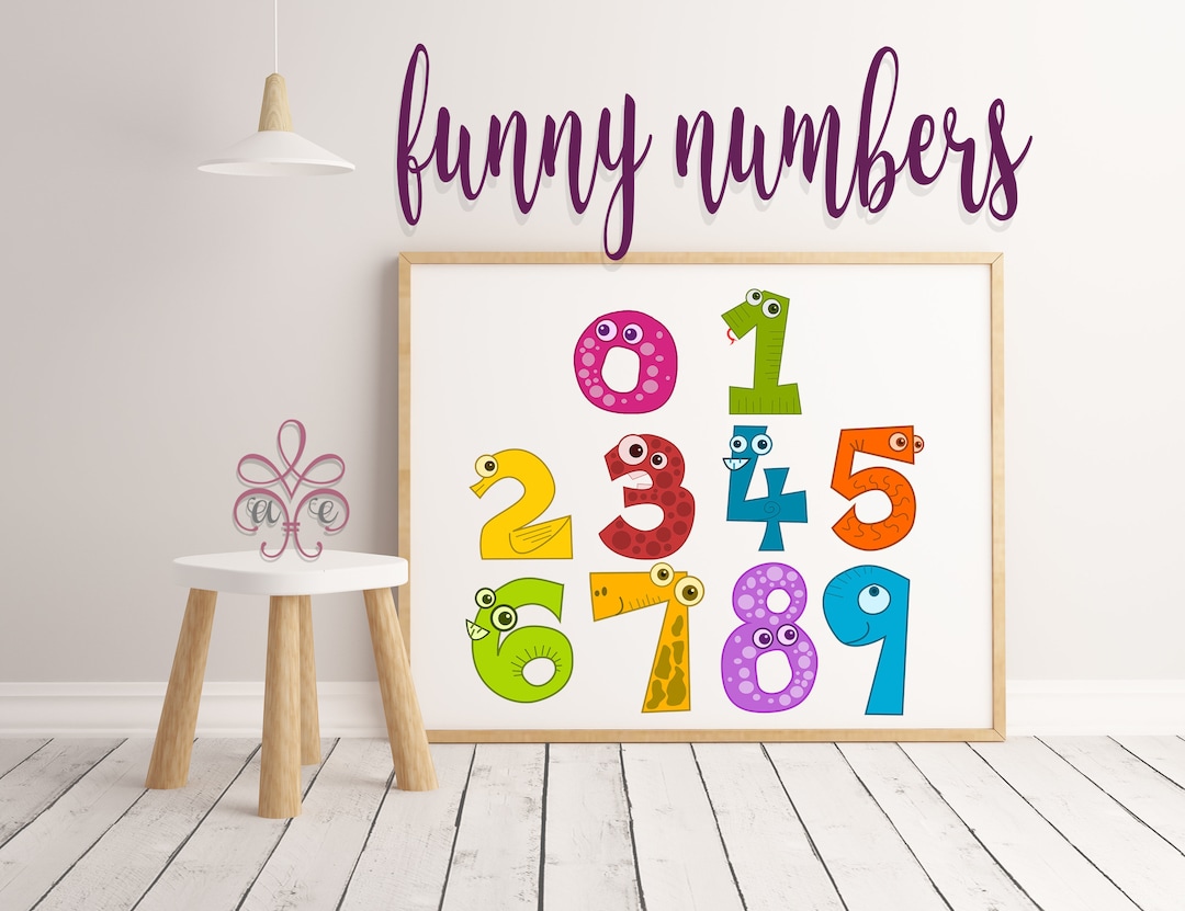 Funny Numbers SVG DXF PNG Cut File for Cricut and Silhouette - Numbers ...