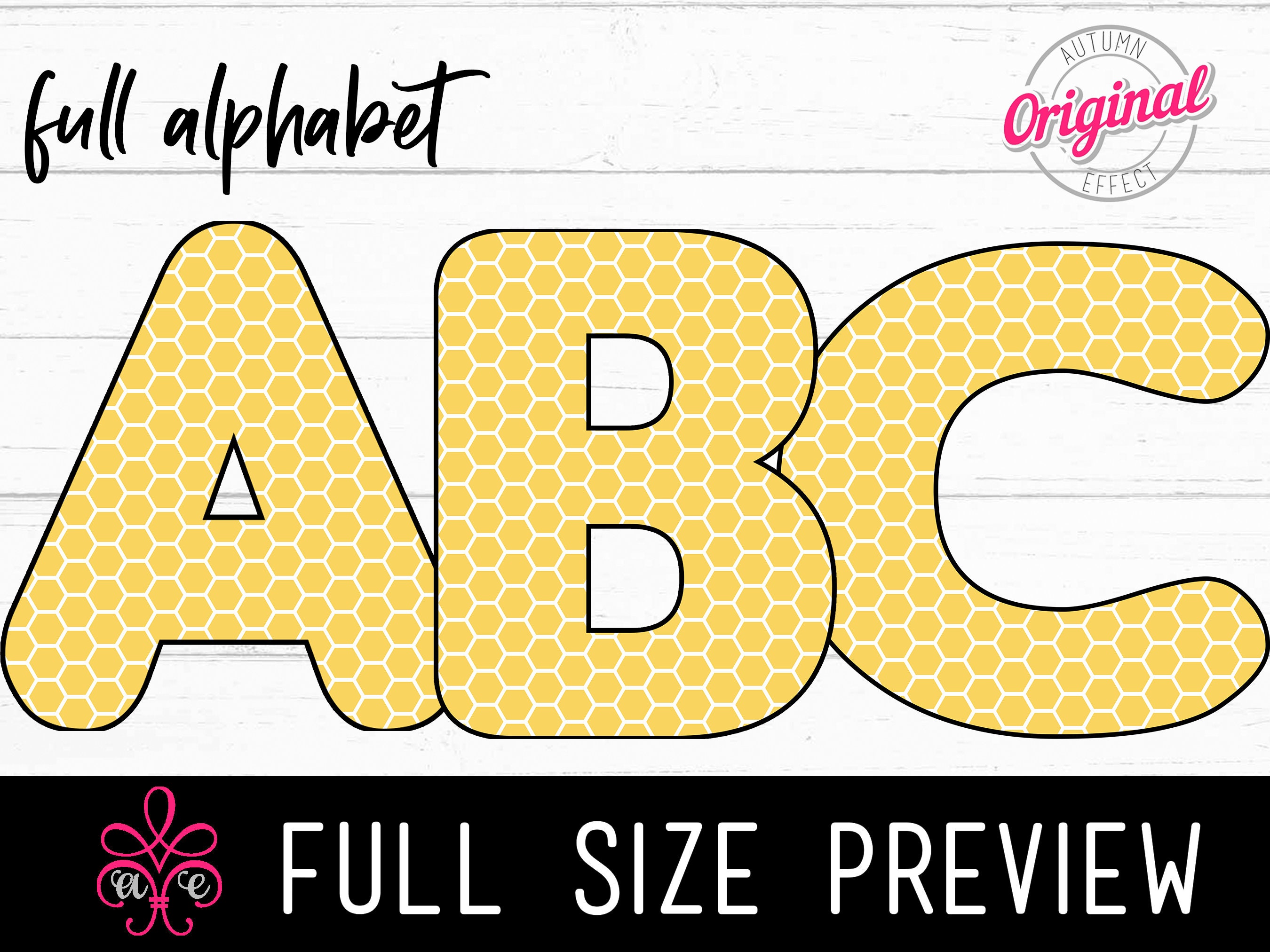 Sweet Honey Bee Themed Alphabet PNG Honey Bee Print Alphabet | Etsy