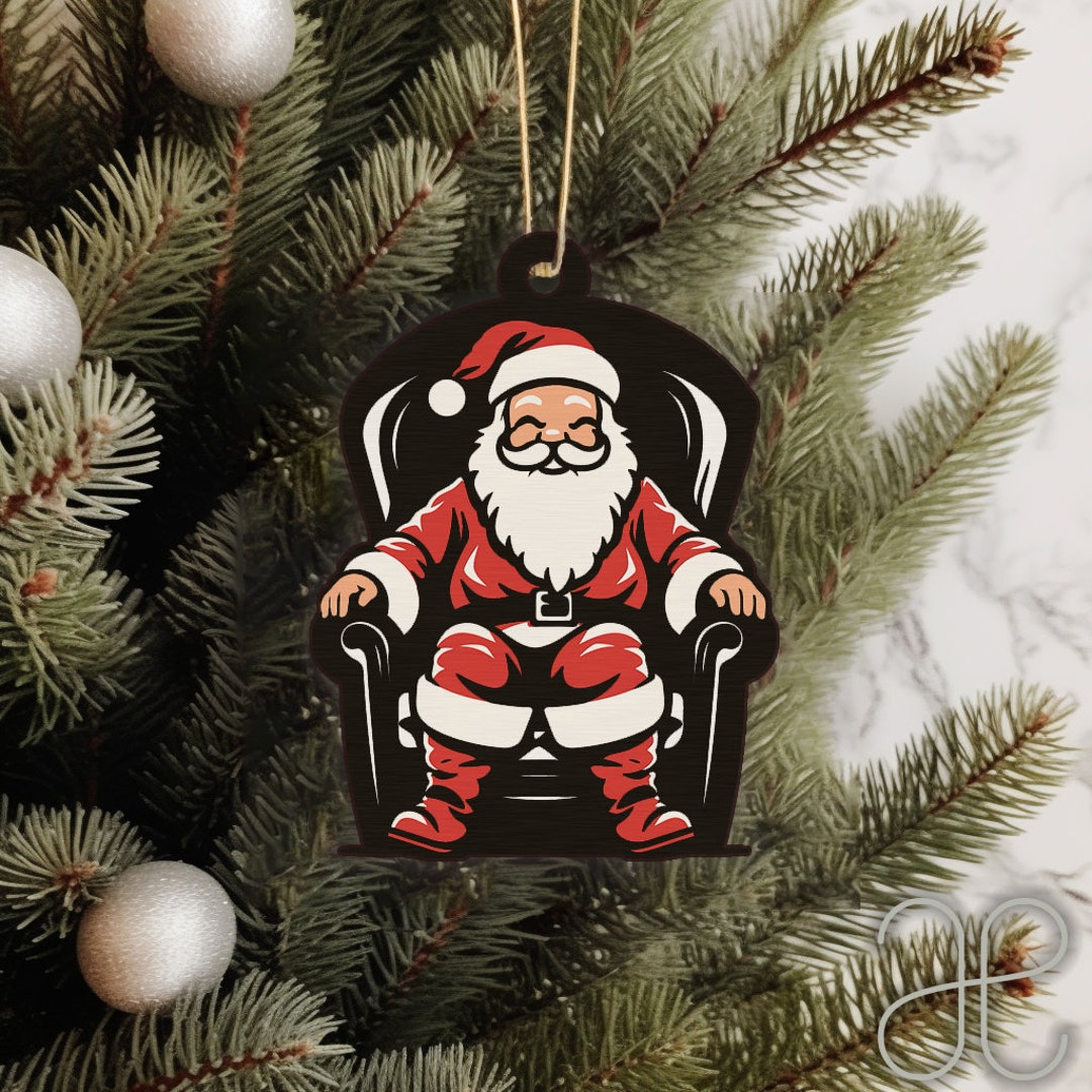 Santa Christmas Ornament SVG Laser Cut File, Glowforge Handmade ...