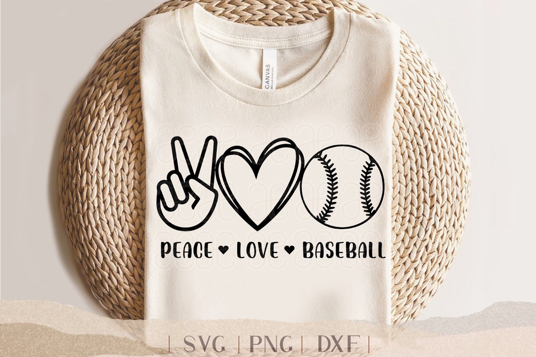 Peace Love and Baseball SVG - PNG Baseball Mom, Peace Sign and Heart ...