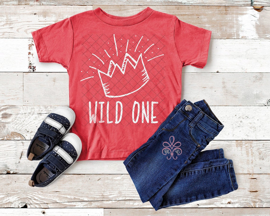 Wild One Crown SVG DXF First Birthday Tshirt Design PNG | Etsy