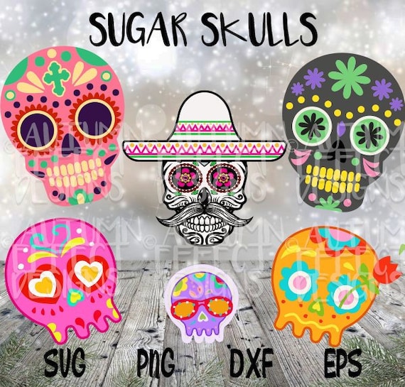 Sugar Skull SVG Files / Sugar Skull Clipart / Sugar Skull Clip | Etsy