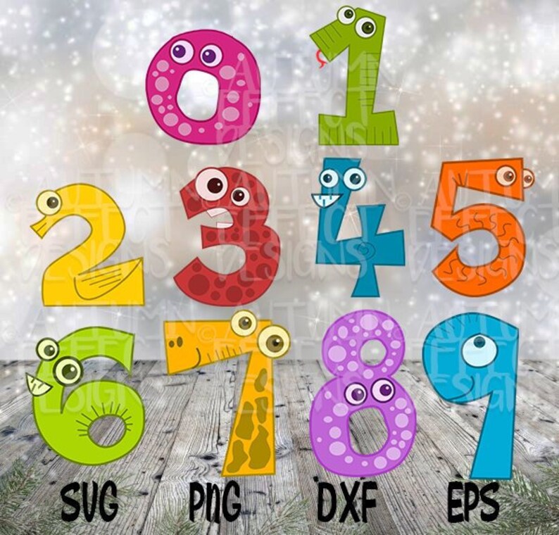 Funny Numbers SVG DXF PNG Cut File for Cricut and Silhouette - Etsy