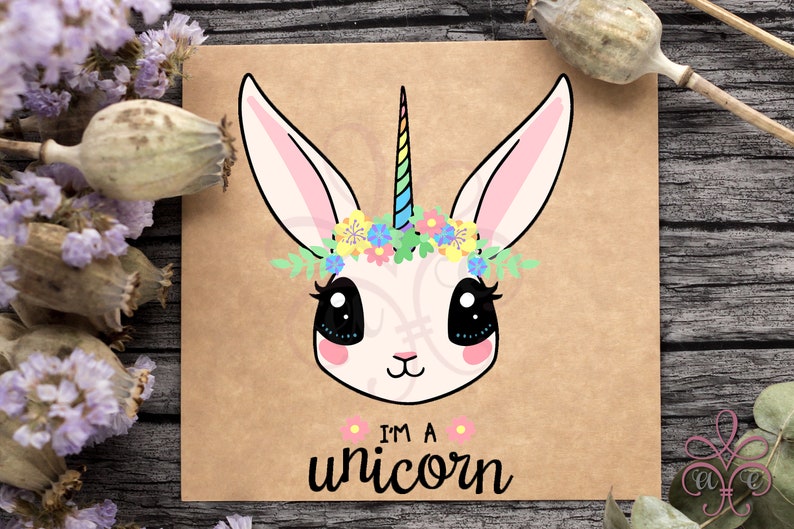 Unicorn Easter Bunny SVG DXF PNG Cut File for Cricut and | Etsy