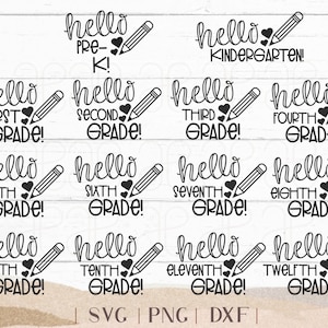 Hello 1st Grade SVG - Back to School Bundle With All Grades - Hello ...