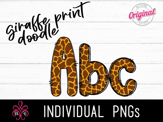 Giraffe Alphabet PNG Giraffe Print Alphabet Letters | Etsy